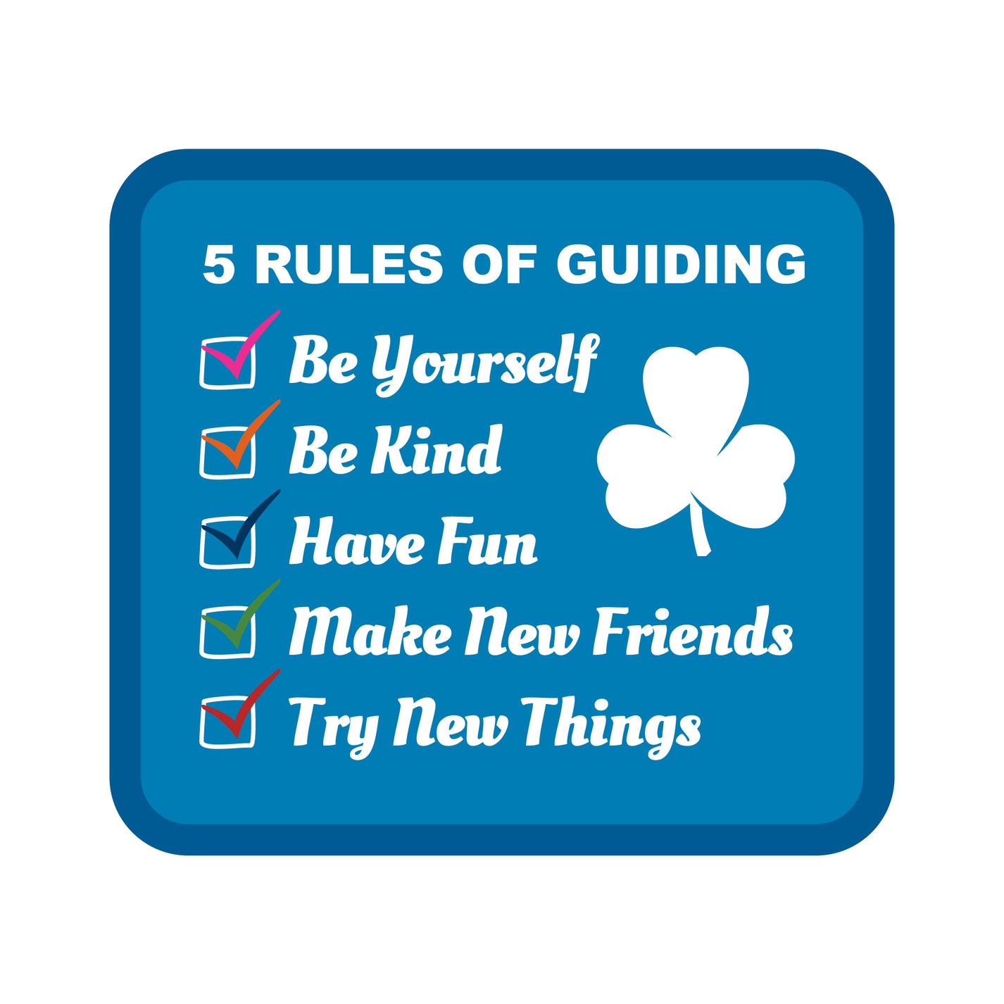 5 Rules of Guiding Woven Crest with Merrowed edge – The Girl Guide ...
